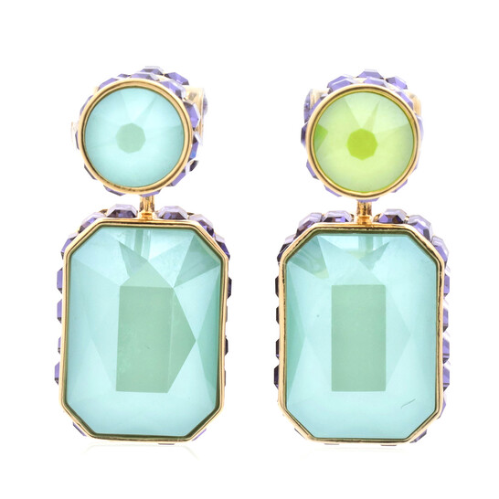 Swarovski Ladies Orbita Asymmetrical Octagon Cut Crystal Earrings ...