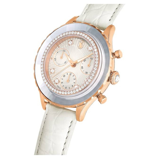 Swarovski Octea Chrono Quartz Crystal White Dial Watch 5671150 ...