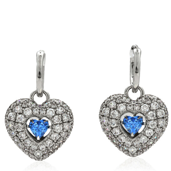 Swarovski Rhodium Plated Idyllia Heart Drop Earrings 5680392 ...
