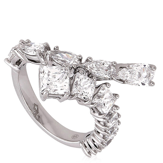 Swarovski Rhodium Plated Matrix Ring, Size 58 (US 8) 5705763 - Ladies ...