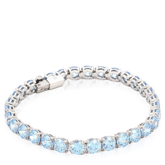 Swarovski Rhodium Plated Matrix Tennis Bracelet, Size XL 5660914 ...