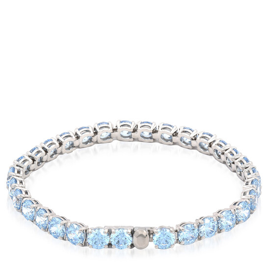 Swarovski Rhodium Plated Matrix Tennis Bracelet, Size XL 5660914 ...