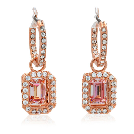 Swarovski Rose Gold-Tone Plated Pink Una Drop Earrings 5649474 ...