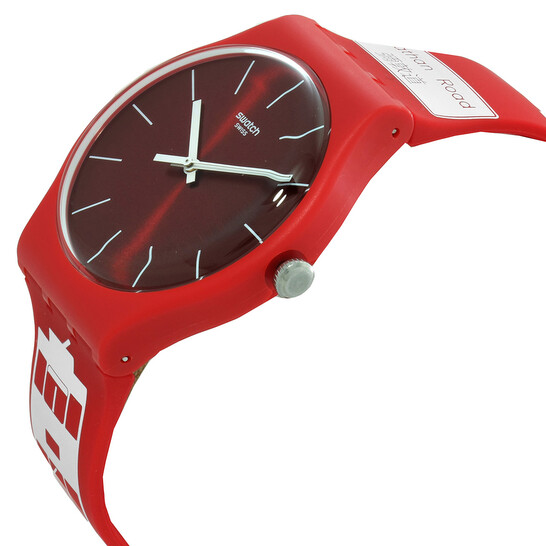 Swatch Flower Bay Quartz Red Dial Unisex Watch SUOZ232 - Watches, Other ...