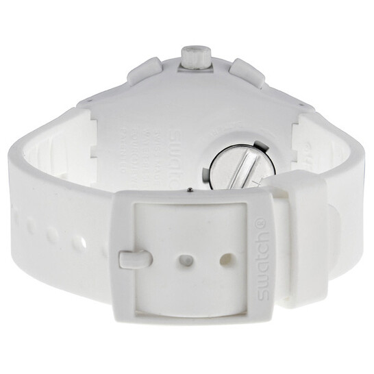 Swatch Originals Basic White Chronograph White Silicone Unisex Watch ...