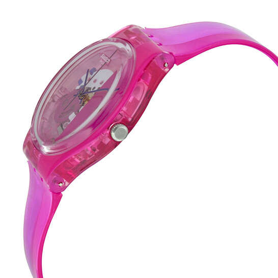 Swatch Pinkorama Pink Skeleton Dial Two-tone Pink Silicone Unisex Watch ...
