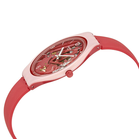 Swatch Skinamour Pink Skeleton Dial Ladies Watch SVOP100 7610522746848 ...