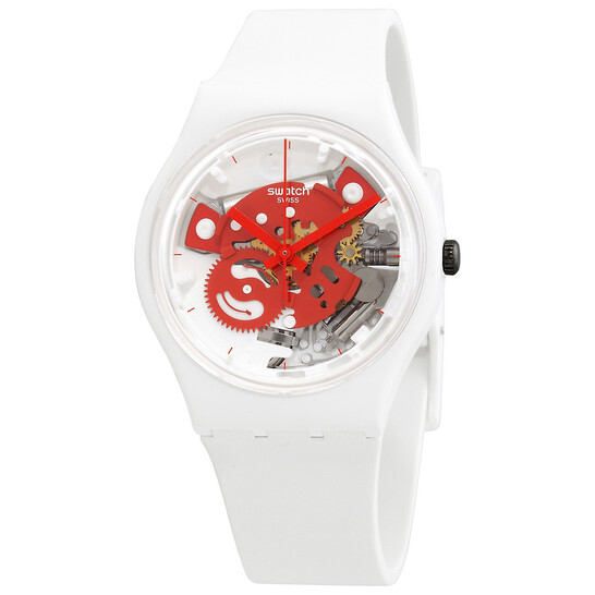 Swatch Time To Red Small Quartz Unisex Watch SO31W104 7610522842212 ...