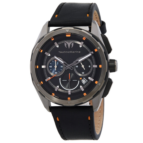 Technomarine Ocean Chronograph GMT Quartz Black Dial Men's Watch TM ...