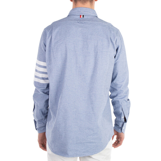 Thom Browne 4 Bar Button Down Flannel Shirt, Brand Size 1 (Small ...