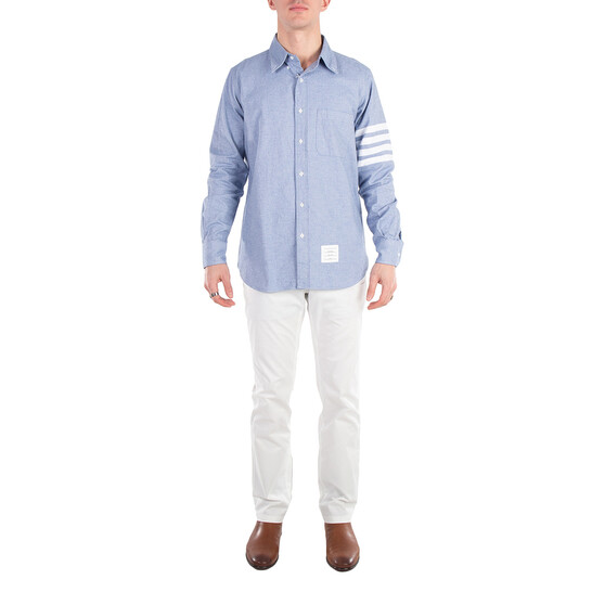 Thom Browne 4 Bar Button Down Flannel Shirt, Brand Size 1 (Small ...