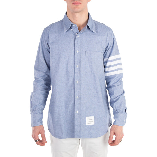 Thom Browne 4 Bar Button Down Flannel Shirt, Brand Size 1 (Small ...