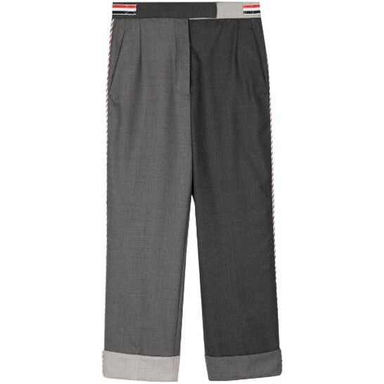 Thom Browne Two-Tone Straight Trousers, Brand Size 42 (US Size 6 ...