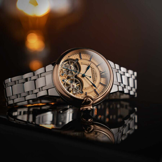Thomas Earnshaw Barallier Dual Open Heart Automatic Rose Gold Dial Men ...