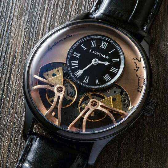 Thomas Earnshaw Scientists Faraday Double Barrel Automatic Black Dial ...
