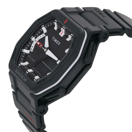 Timex Command Encounter World Time Quartz Analog-Digital Black Dial Men ...