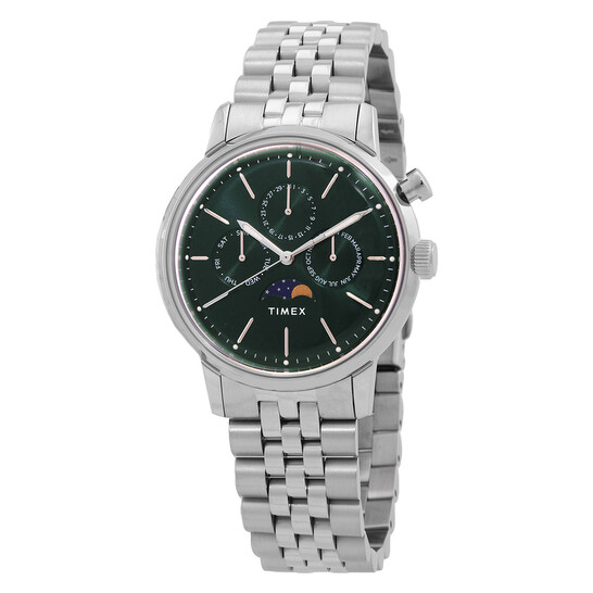 Timex Marlin Moonphase Quartz Green Dial Watch TW2Y09900 194366402025 ...