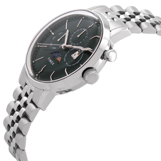 Timex Marlin Moonphase Quartz Green Dial Watch TW2Y09900 194366402025 ...