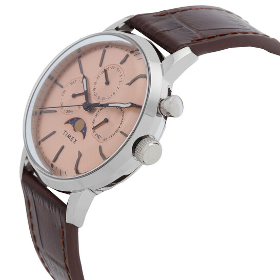 Timex Marlin Quartz Moon Phase Rose Gold Dial Men's Watch TW2W51100 ...