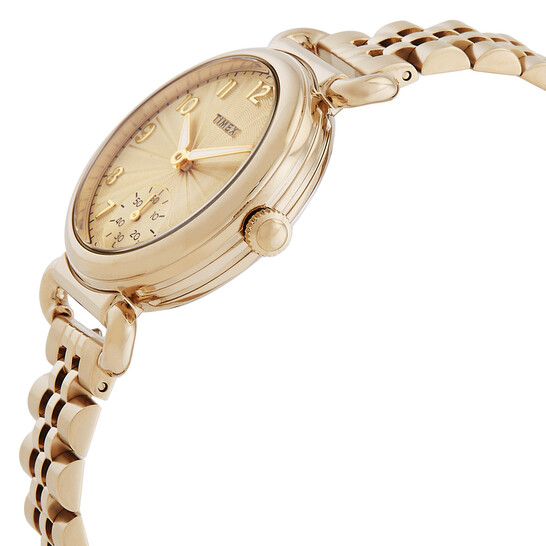 Timex Model 23 Quartz Gold Dial Ladies Watch TW2T88600 194366434545 ...