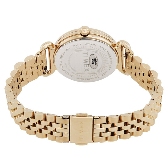 Timex Model 23 Quartz Gold Dial Ladies Watch TW2T88600 194366434545 ...