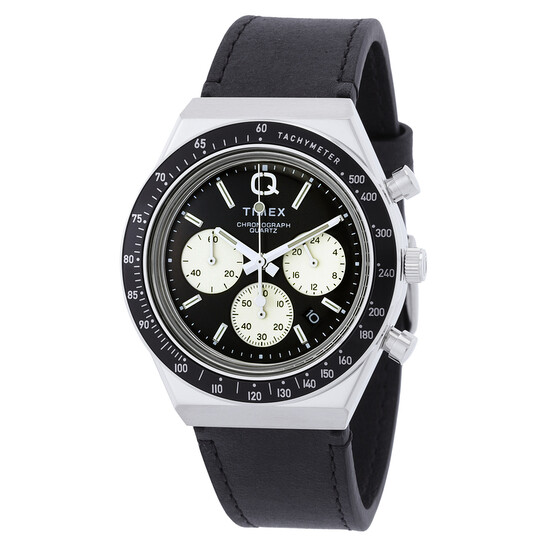 Timex Q Chronograph Quartz Black Dial Men's Watch TW2V42700 TW2V42700ZV ...