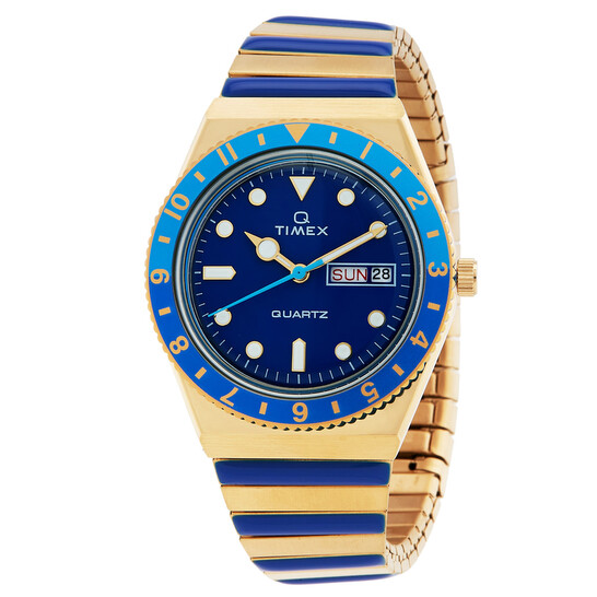 Timex Q Timex Malibu Quartz Blue Dial Ladies Watch TW2V38500VQ ...