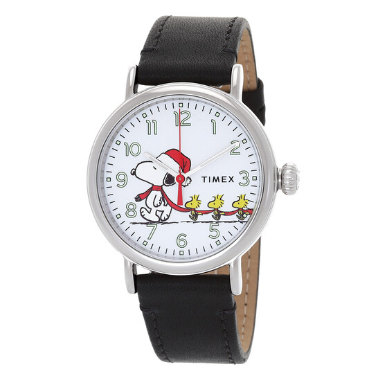 Timex Standard Peanuts Snoopy Christmas Quartz White Dial Watch ...