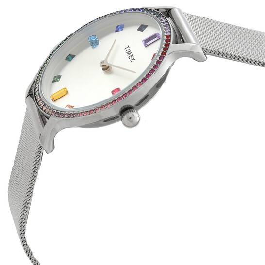 Timex Transcend Quartz Crystal Silver Dial Ladies Watch TW2W19100 TW2W19100VQ 194366287844 ...