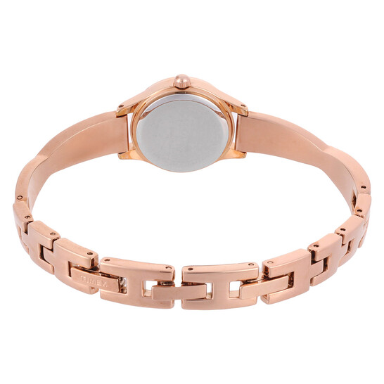 Timex Trend Quartz Crystal Rose Gold Dial Ladies Watch and Bracelet Set ...