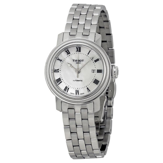 Tissot Bridgeport Automatic Mother of Pearl Dial Ladies Watch T0970071111300 T097.007.11.113.00 ...