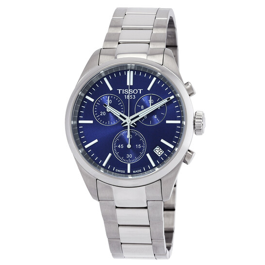 Tissot PR 100 Chronograph Quartz Blue Dial Men's Watch T1504171104100 ...