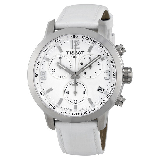 Tissot PRC 200 Chronograph White Dial Steel Watch T055.417.16.017.00 7611608258408 - T-Sport ...