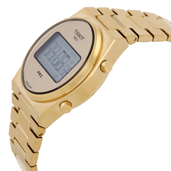 Tissot PRX Digital Quartz Gold Dial Men's Watch T1372633302000 ...