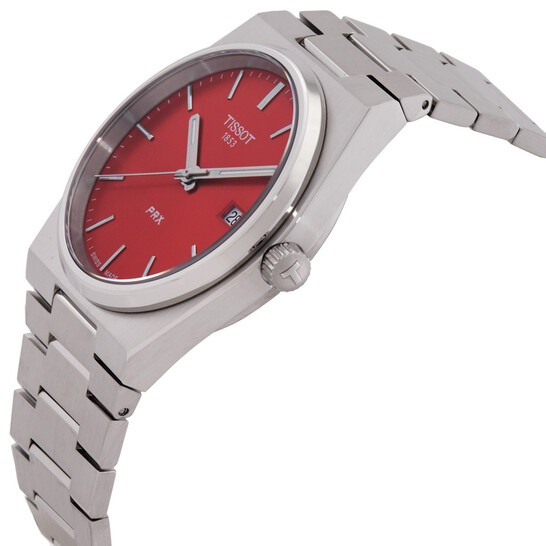 Tissot PRX Quartz Red Dial Men's Watch T1374101142100 7611608322086 ...