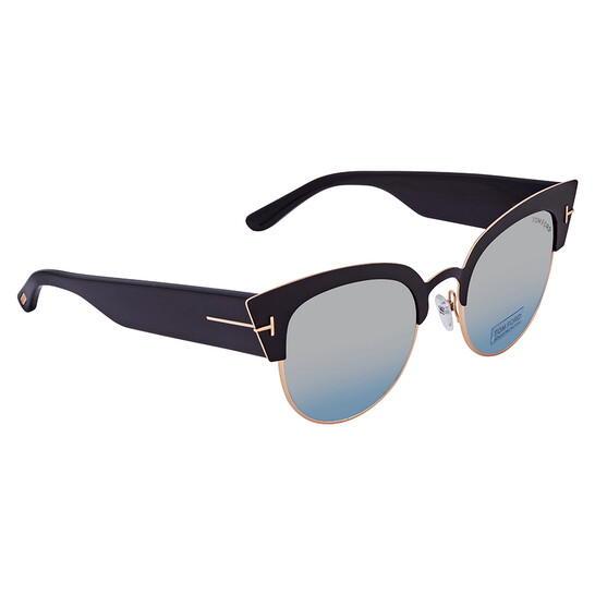 Tom Ford Alexandra Blue Mirror Cat Eye Ladies Sunglasses FT0607 05X 51 ...