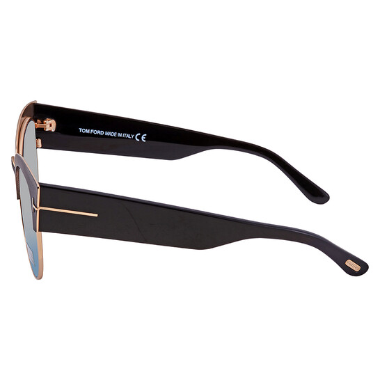Tom Ford Alexandra Blue Mirror Cat Eye Ladies Sunglasses FT0607 05X 51 ...