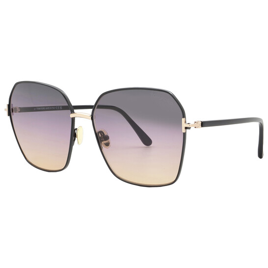 Tom Ford Claudia-02 Smoke Gradient to Lilac Butterfly Ladies Sunglasses FT0839 01B 62 ...