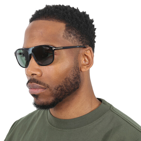Tom Ford Prescott Polarized Green Navigator Men's Sunglasses FT1027 01R ...