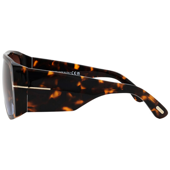 Tom Ford Raven Gradient Brown to Blue Browline Unisex Sunglasses FT1036 ...