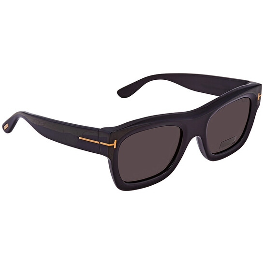 Tom Ford WAGNER Grey Square Men's Sunglasses FT0558 01A FT0558 01A 52 ...