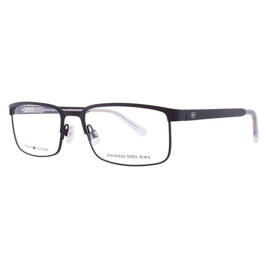 Tommy Hilfiger Demo Rectangular Men's Eyeglasses TH 1235 0FSW 55 ...