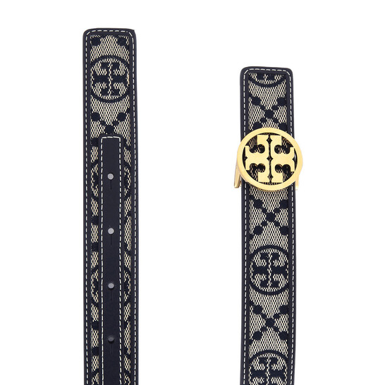 Tory Burch 1" Miller Monogram Jacquard Belt, Size X-Small 155042-405 ...