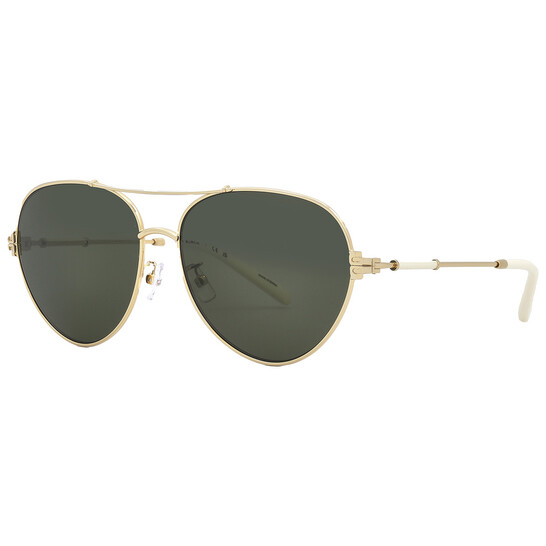 Tory Burch Dark Green Pilot Men's Sunglasses TY6098 335171 58 ...