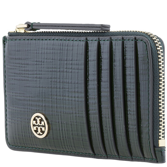 Tory Burch Patent Leather Robinson Crosshatched Card Case 158691-300 ...
