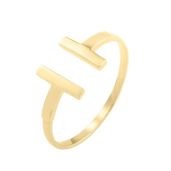 Tresorra 14K Yellow Gold T-Bar Ring 67473 - Jewelry, Ladies Jewelry - Jomashop