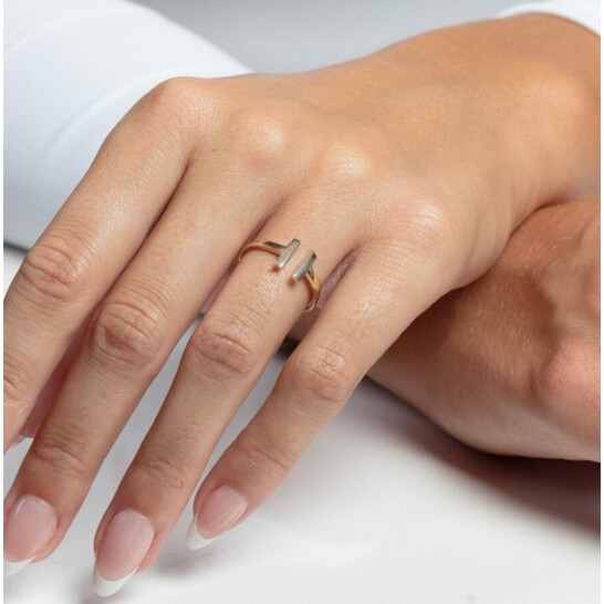 Tresorra 14K Yellow Gold T-Bar Ring 67473 - Jewelry, Ladies Jewelry - Jomashop