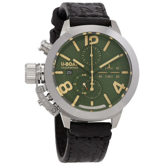 U-Boat Classico Chronograph Automatic Green Dial Men's Watch 9581 ...