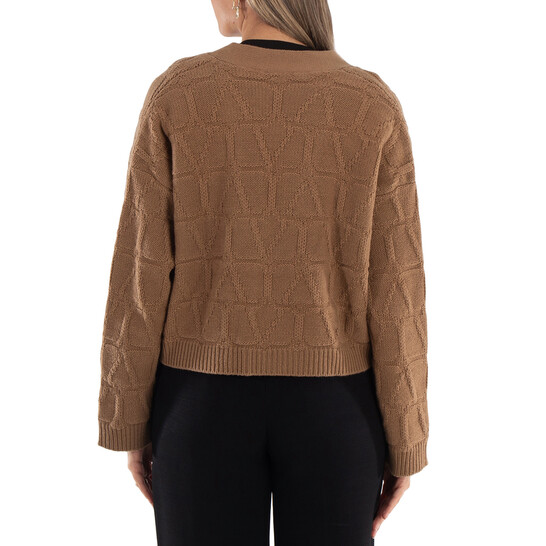 Valentino Garavani Ladies Cammello Toile Iconographe Cardigan, Size ...