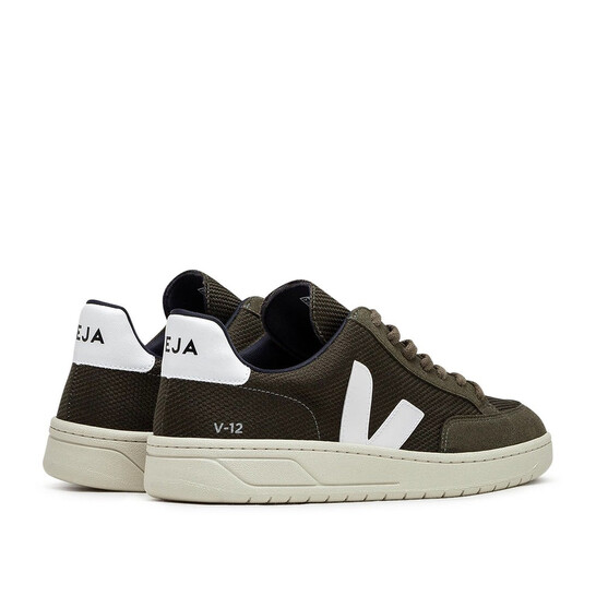Veja V-12 Vegan B-Mesh Olive White Sneakers, Brand Size 40 ( US Size 7 ...